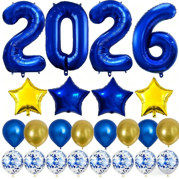 42 Inch 2026 Black Foil Number Balloons for 2026 New Year Eve Festival ...