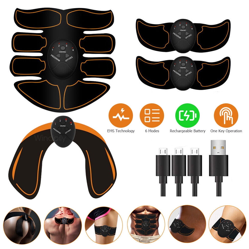 ATMOKO Rechargeable EMS Abs Trainer Arms & Hips Muscle Stimulator ...