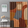 Bathroom Shower Curtain Brown Color Block Vintage Waterproof Shower ...