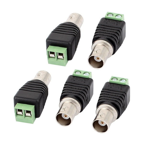 Conector Video Balun BNC Hembra 5 Piezas Tornillo Terminal Coaxial Cat ...
