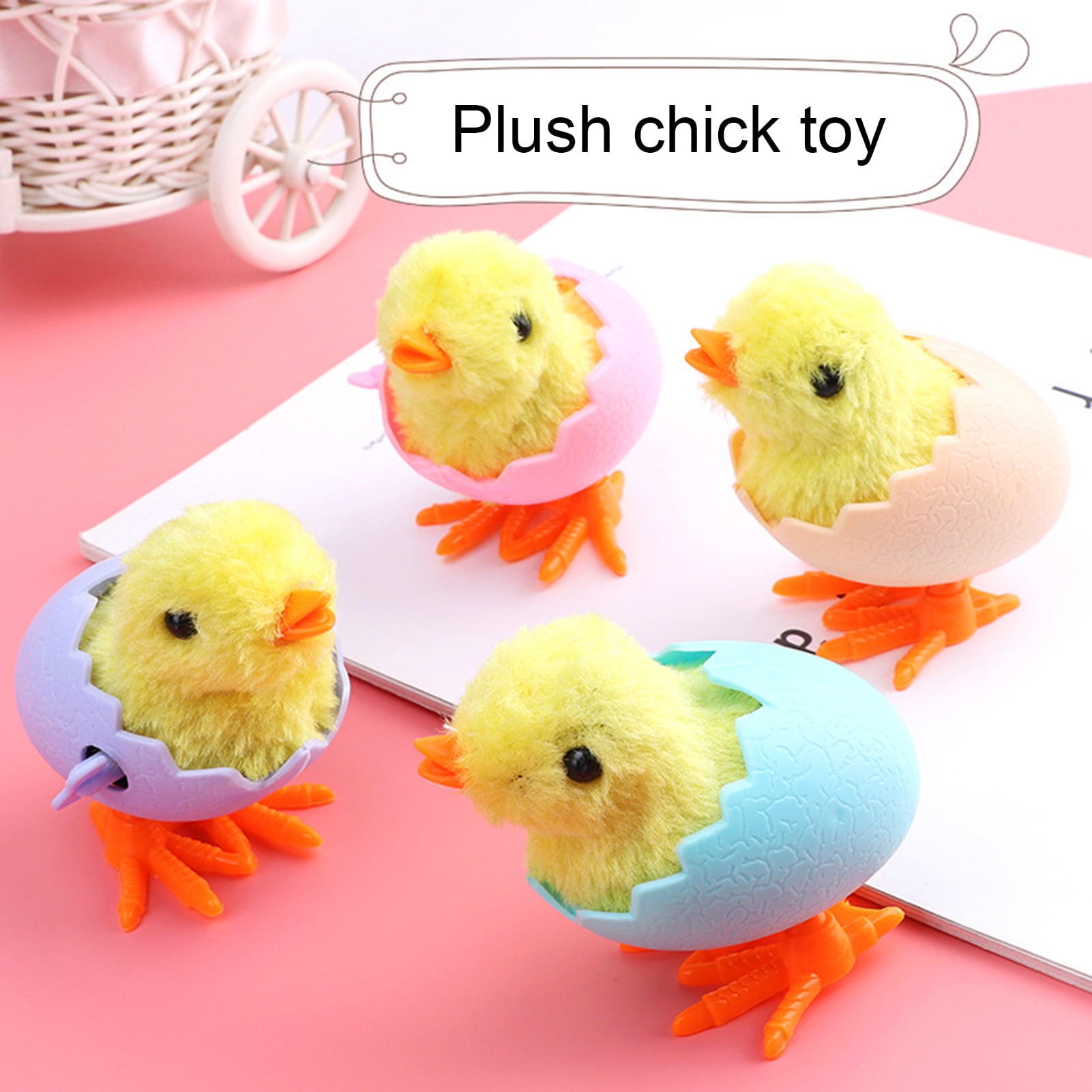Wirlsweal Clockwork Chicks Fluffy Vivid Appearance Decoration Wind-up ...
