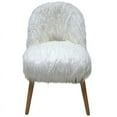 Jeco Faux Fur Accent Chair in White - Walmart.com