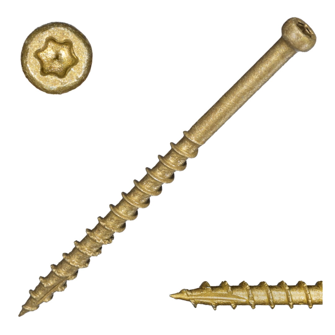 8 x 2-1/2" Star Drive Tan SaberDrive Trim Screws 5 lb. Tub (735 pcs ...
