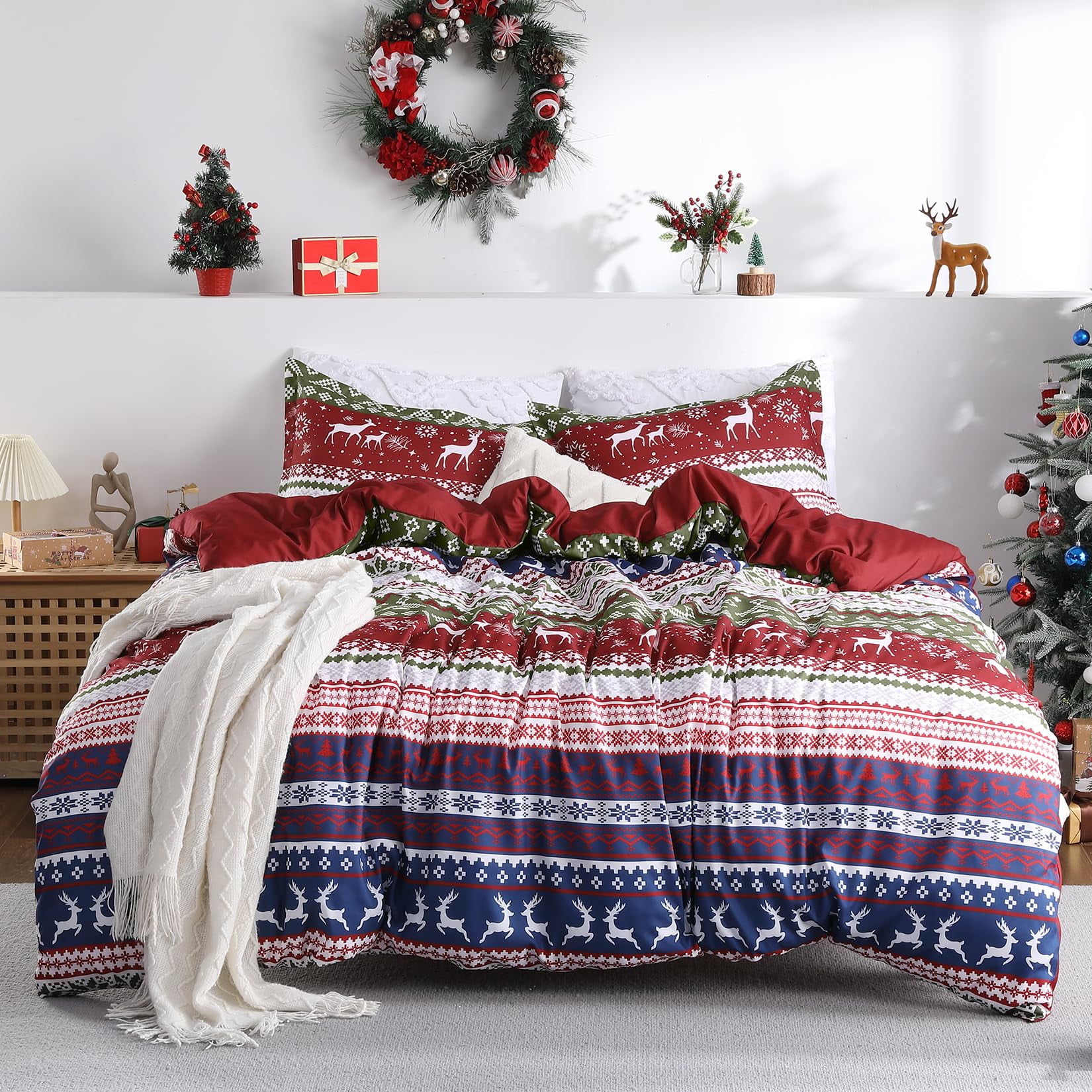Click here for Tropow Christmas Duvet Cover Set King Size - Boho... prices