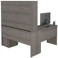 Bestar Innova Plus L Shaped Wood Computer Desk with Hutch in Bark Gray ...