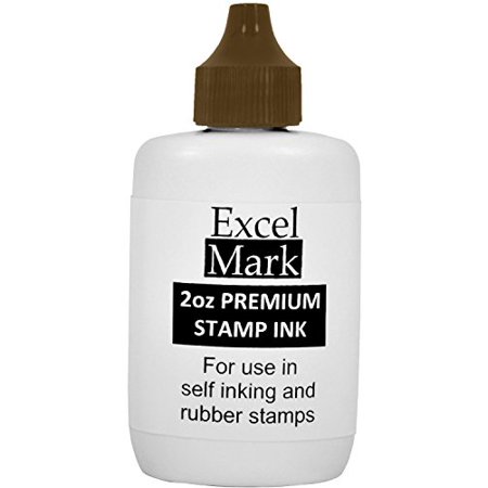 ExcelMark Self Inking Stamp Refill Ink - 2 oz. - Brown Ink - Walmart.com