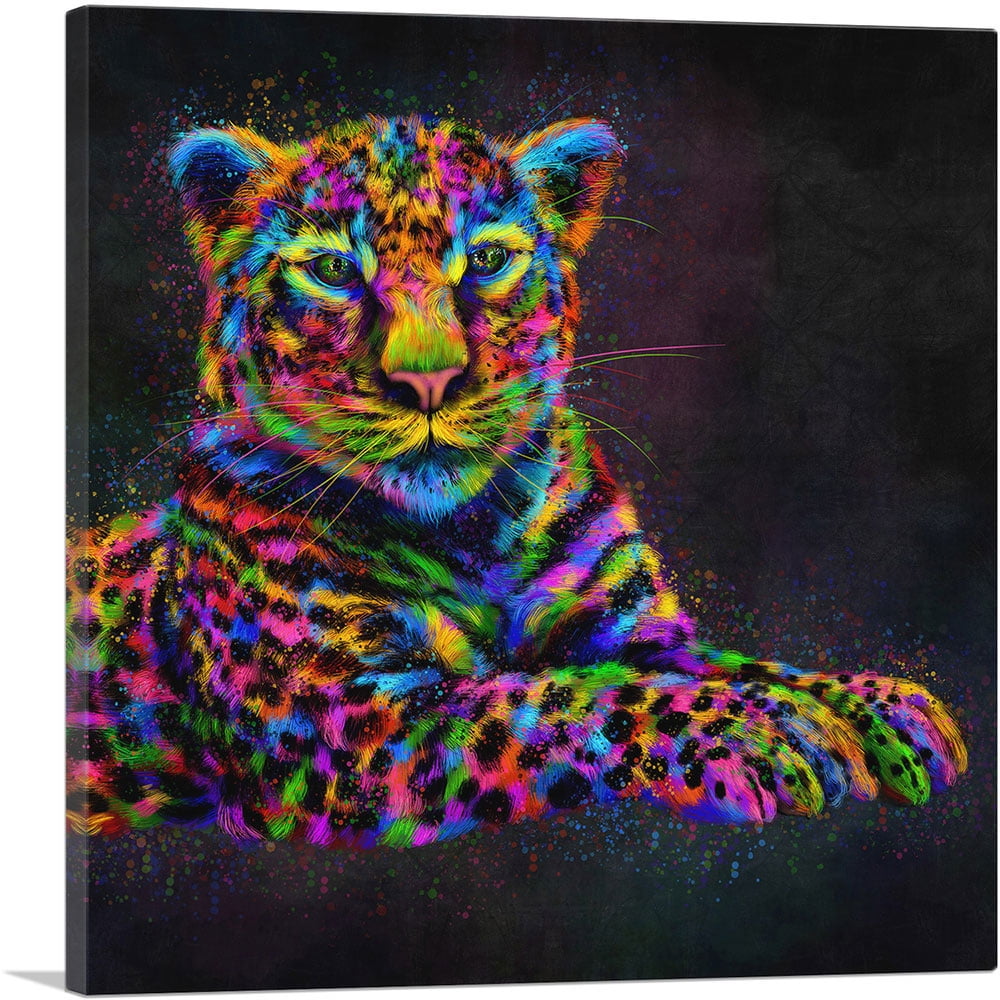 ARTCANVAS Jaguar Cat Animal Canvas Art Print - Size: 18" x 18" (0.75 ...