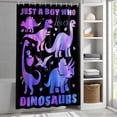 Dinosaurs Purple Dinosaurs on Black Shower Curtain Set, Waterproof ...