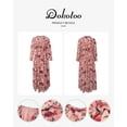 Dokotoo Womens Red Floral Maxi Dresses Casual Deep V Neck Long Sleeve