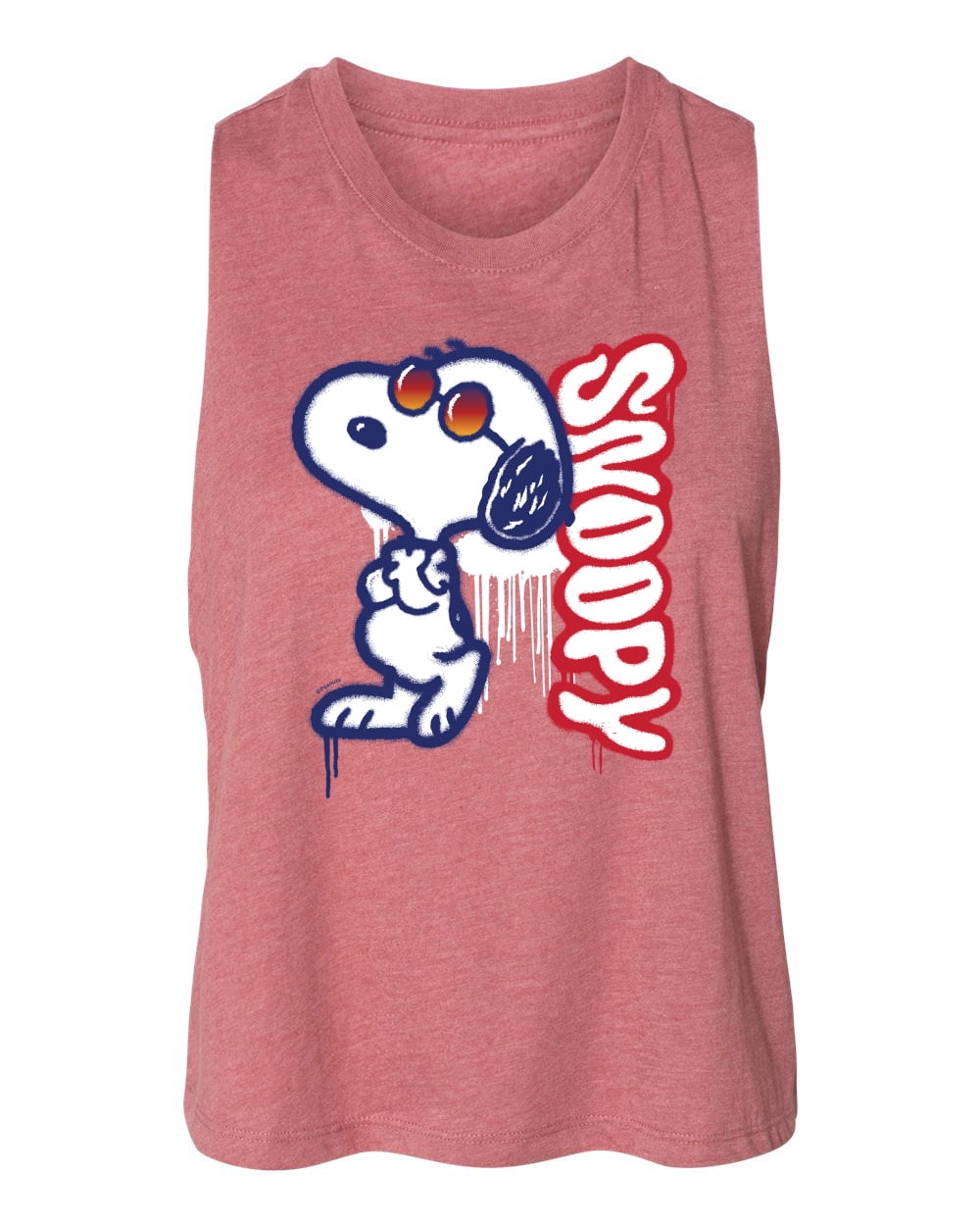 Peanuts - Graffiti Snoopy - Juniors Cropped Racerback Tank Top ...