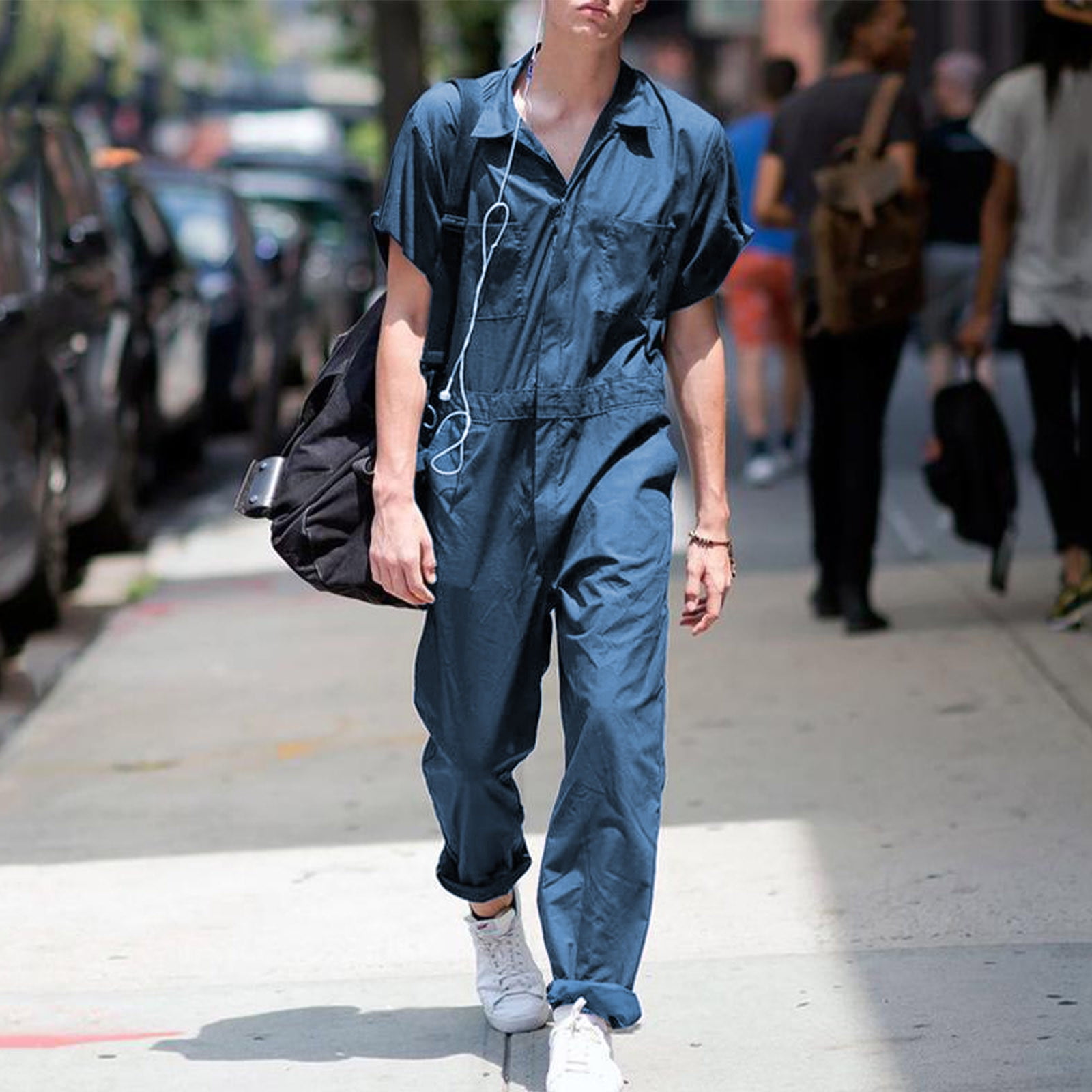 Click here for Leodye Coveralls For Men Short Sleeve Solid Color... prices