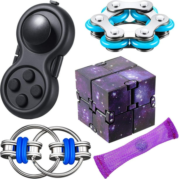5 Pieces Fidget Toy Set Include Six Roller Chain Fidget, Key Flippy ...