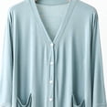 Censtreet Unisex Soft Robe Button Down House Coat Nightgown Summer V ...