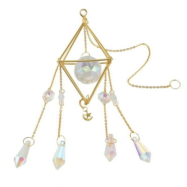 Sunjoy Tech Sun Catcher Delicate Detail Decorative Agate Moon Star Rainbow Maker Prism Pendant ...