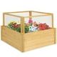 Gymax Raised Garden Bed Guard Fence Wooden Garden Box with 9 Grids ...