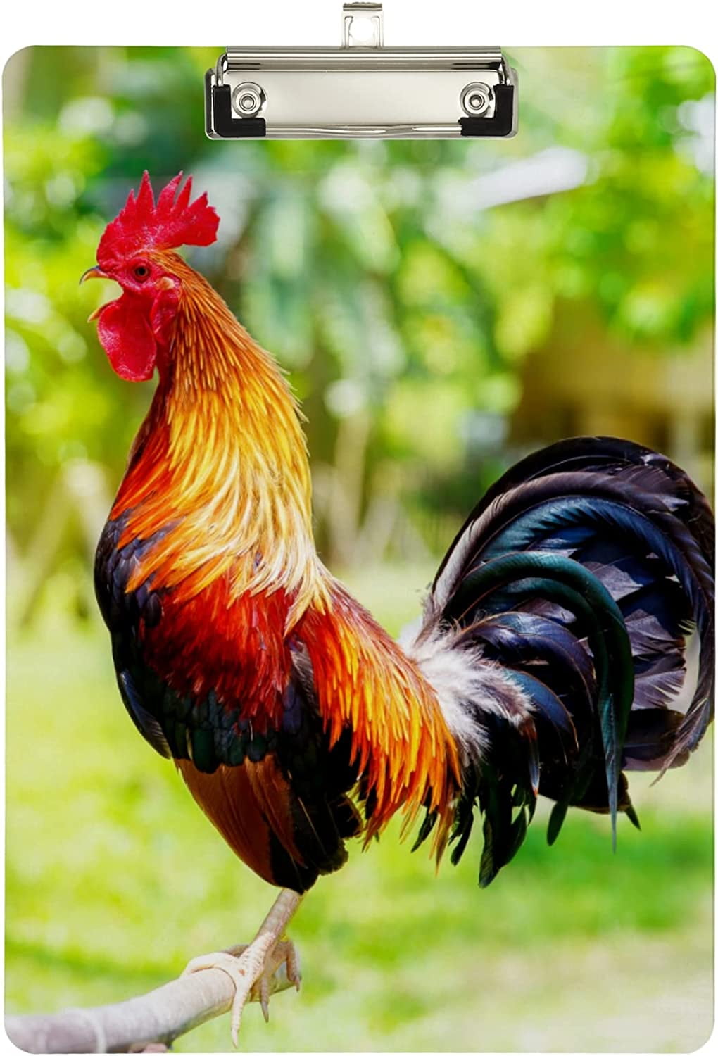 FMSHPON Sunny Day Crowing Rooster Clipboard Hardboard Wood Nursing Clip ...