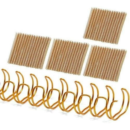 Double Loop Wire Binding Spines, 70 Sheet Capacity (Gold, 3/8 Inch, 3:1 ...