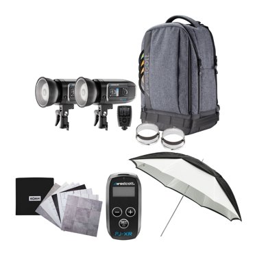 FJ Wireless Flash 2-Light Portable Portrait Kit with FJ400, FJ200 Strobes and FJ-X3s Trigger for ...