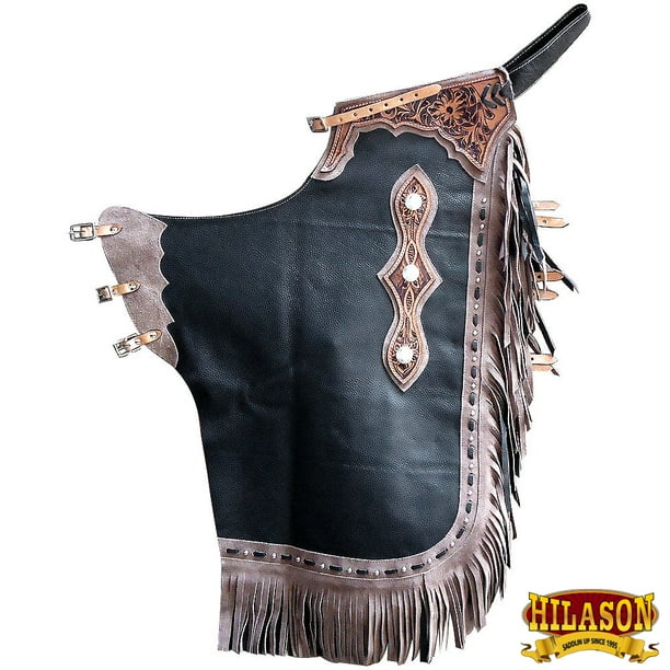Bull Riding Chinks Chaps Adult Pro Rodeo Bronc Genuine Leather Hilason ...