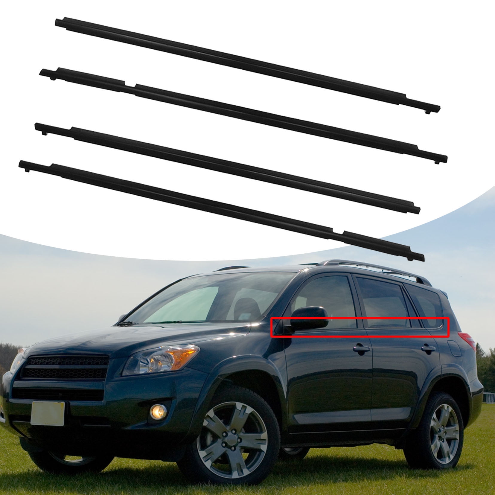 Genrics 4 x Door Auto Window Trim Moulding Belt Weatherstrip Seal Belt ...