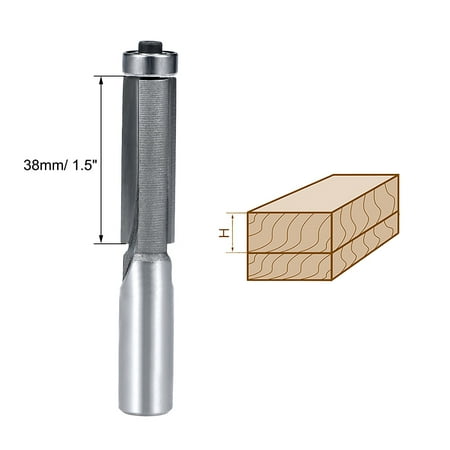 Router Bit 1/2 Shank 1/2 Cut Dia 1-1/2" Depth Flush Trim Bit Bearing ...