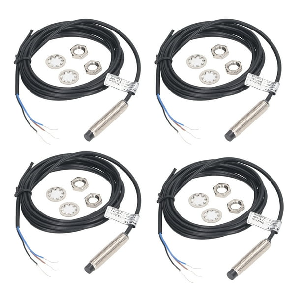 4 Set Proximity Switch 8mm Dia PNP 3 Wire Normally Closed NC Contact ...