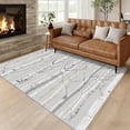 Birch Tree Forest Area Rug, Woodland Landscape Pattern Carpet, Washable ...