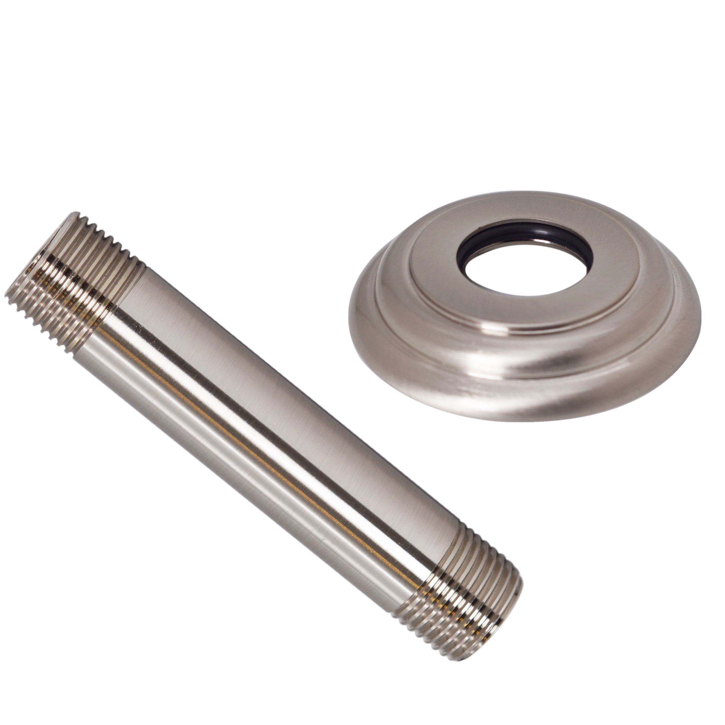 Westbrass D3604A-07 1/2" IPS x 4" Round Ceiling Mount Shower Arm with ...