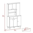 FM FURNITURE Venice 90 Pantry Cabinet with Six Doors White Engineered ...