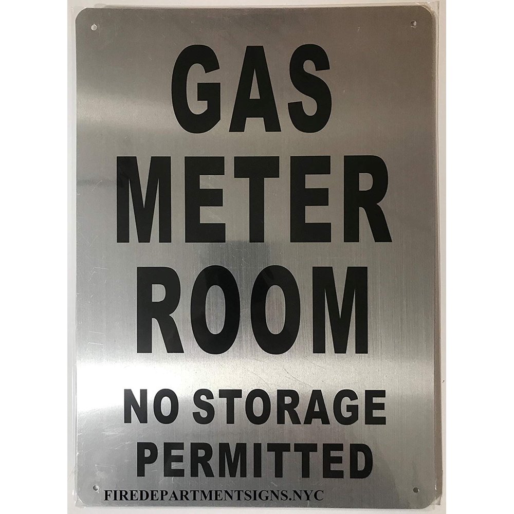 GAS METER ROOM SIGN (Brushed Aluminium, 14X10 ALUMINIUM ) - Walmart.com ...