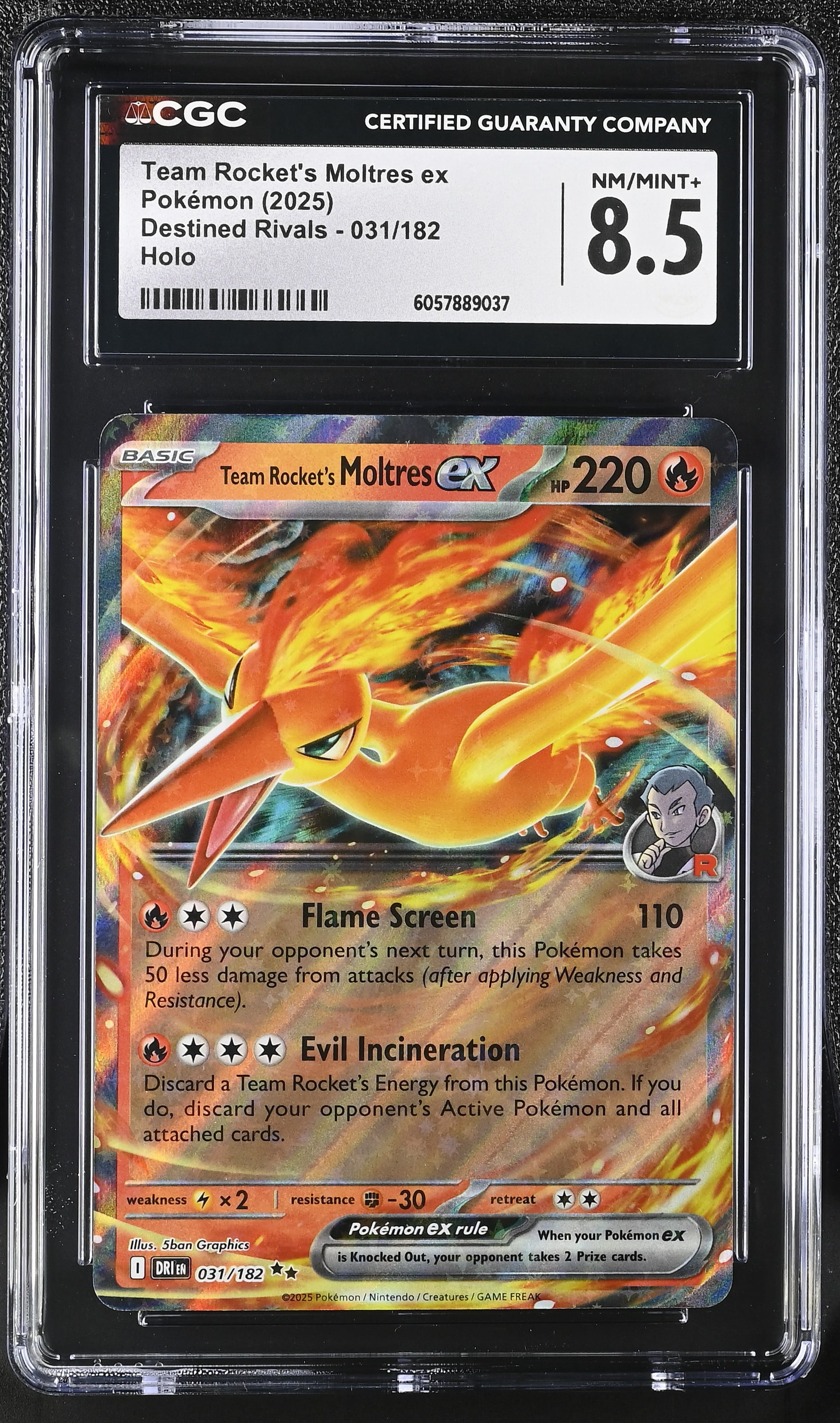 Pokémon Team Rocket's Moltres ex Destined Rivals Holo Graded CGC 8.5 ...
