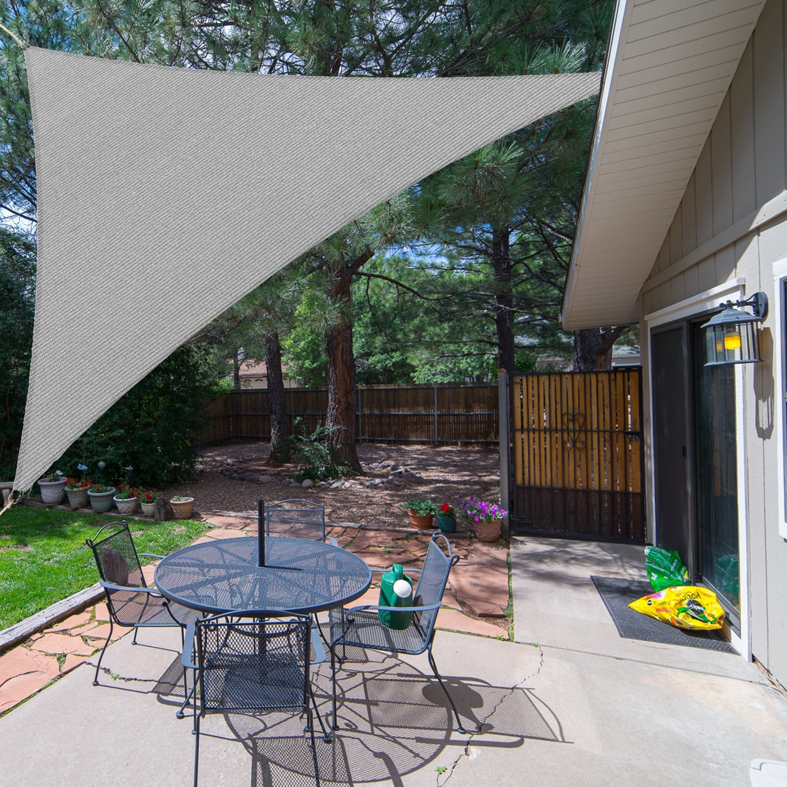 Shade&Beyond 15'x17'x22.7' Customize Sun Shade Sail Dark Gray UV Block ...