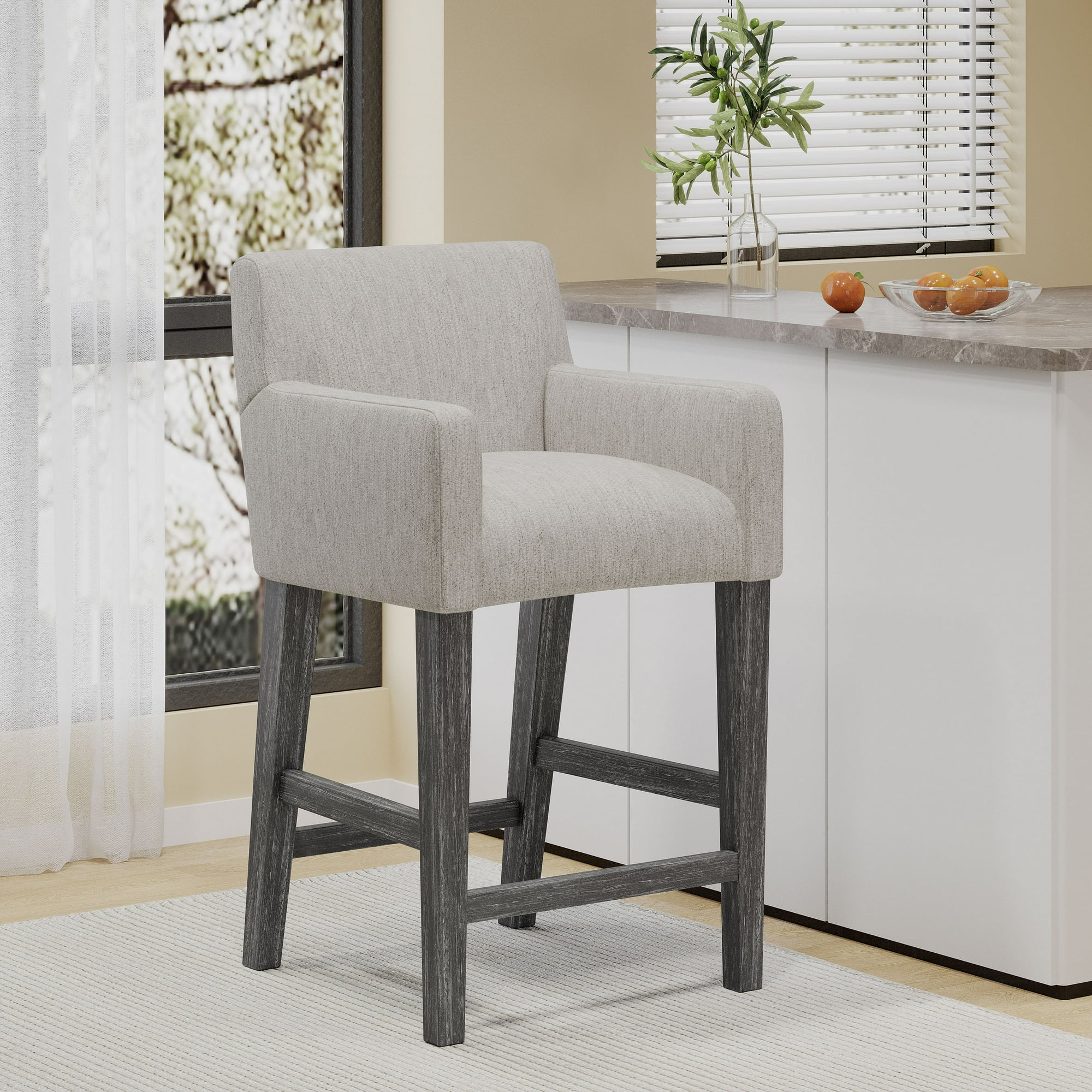 Click here for Canlux Upholstered 26 Inch Counter Stool - Light G... prices