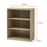 Mainstays 3-Shelf Bookcase with Adjustable Shelves, Rustic Oak ...