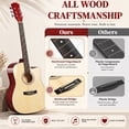 Ktaxon 41 Inch Cutaway Acoustic Guitar for Beginners, Full Basswood ...