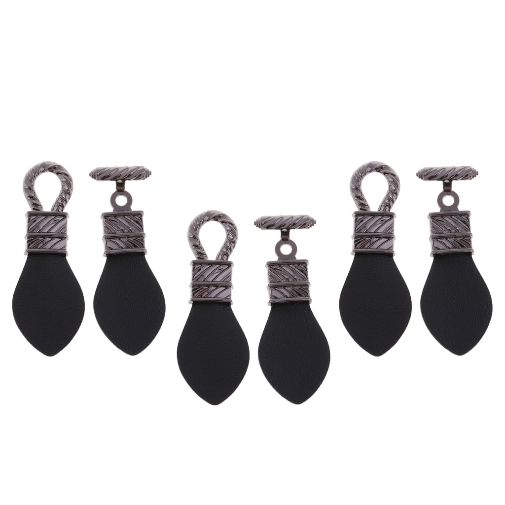 3 Pairs Leather Toggle Buttons Metal Hook Duffle Coat Sewing Fasteners ...