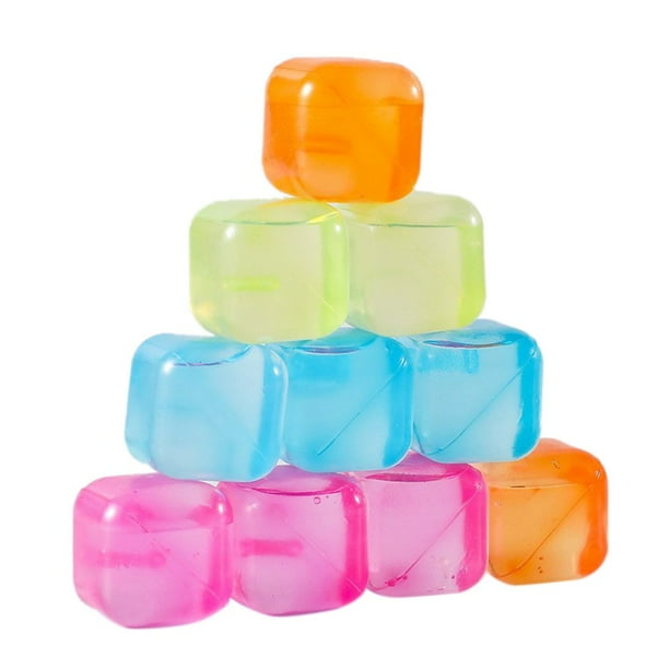Reusable Ice Cubes Colorful Chilling Squares Stones Filled With Pure ...