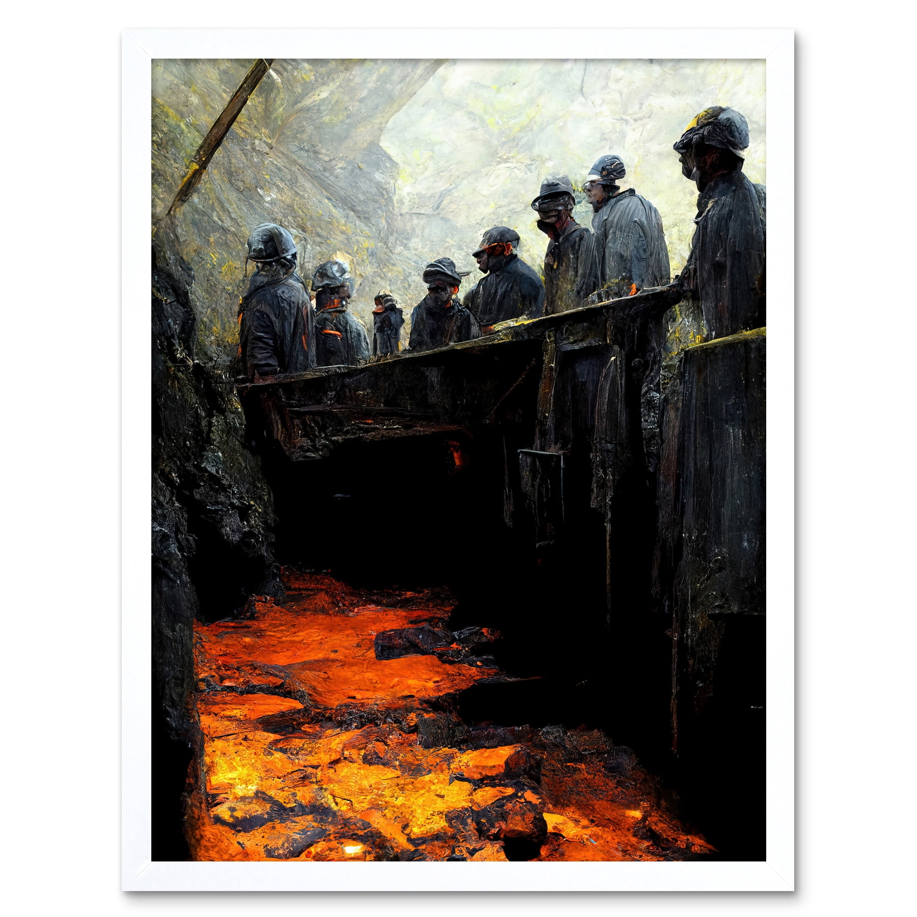 Black Gold Coal Miners Pit Bank Art Print Framed Poster Wall Decor ...
