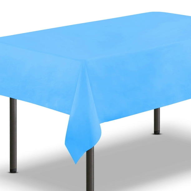 [10 Pack] Light Blue Plastic Tablecloth 54 x 108 Inch - Rectangle Table ...