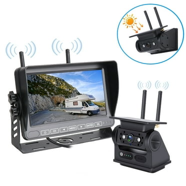 HAOKEO 2 Magnetic Wireless Backup Camera Solar: 7 Recording Monitor, No ...