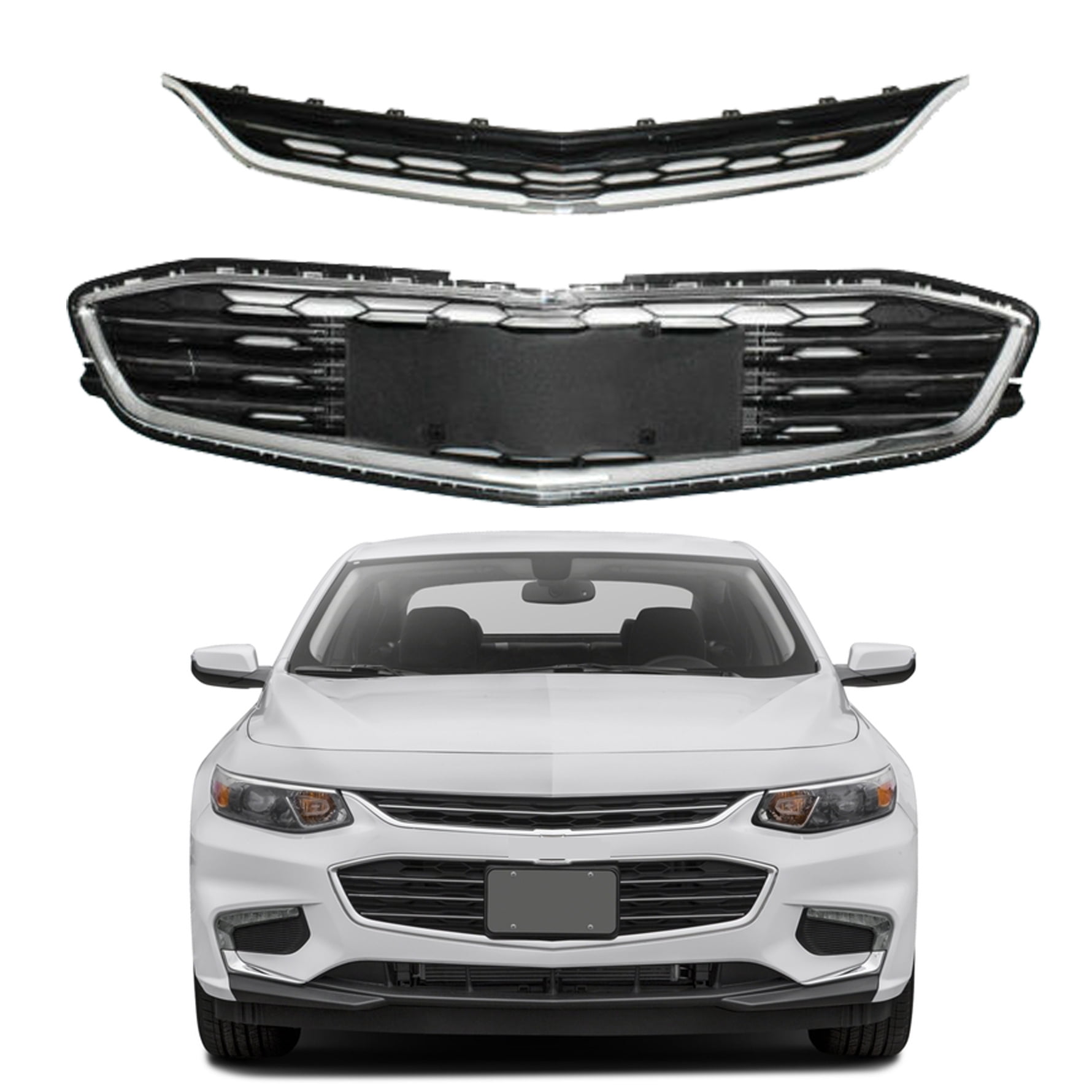 munirater Front Bumper Upper and Lower Honeycomb Mesh Grille ...