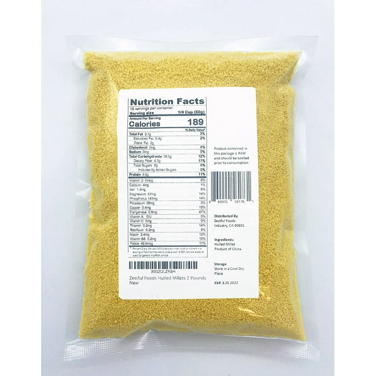 Millet Flour Grain Nutrition Facts Calories Carbs