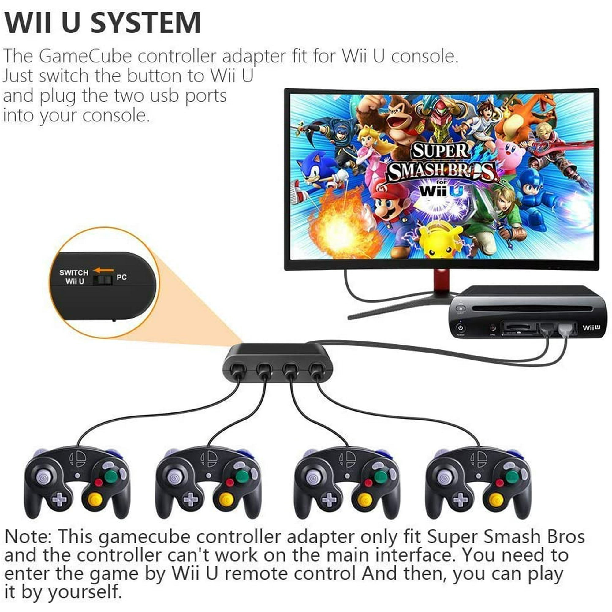 Multiplayer Adapter Gamecube Controller Adapter Compatible With Switch ...