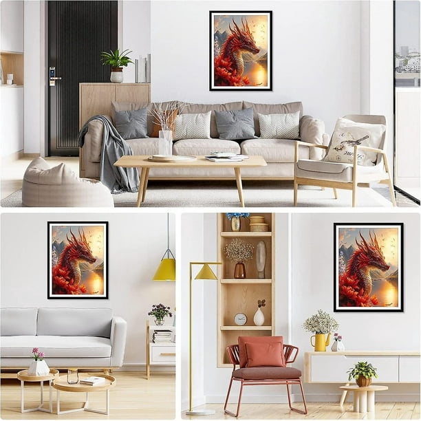 Dww-(30x40 Cm, Dragon Rouge) Kit De Peinture Diamant Pour Adultes Et ...
