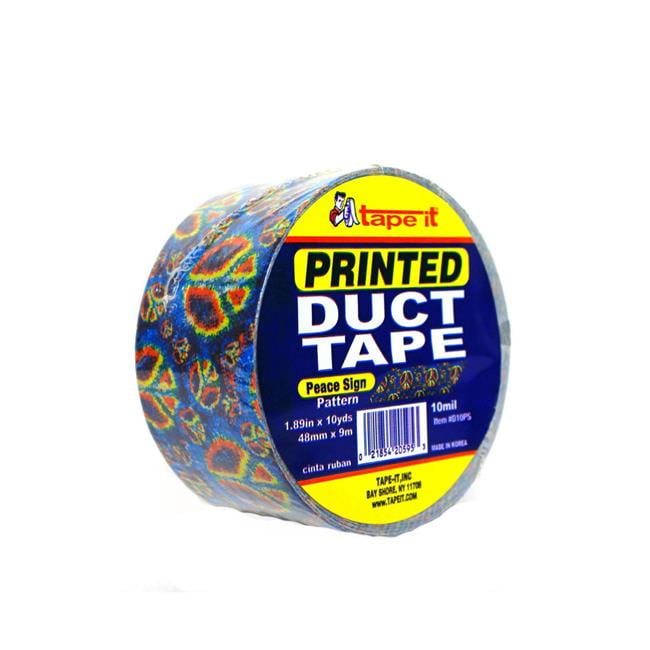 Eros TAPD10PS Decorative Duct Tape - Peace Sign Print - 1.89 in. x 10 ...