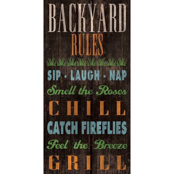 Backyard Rules III Wall Art - Walmart.com