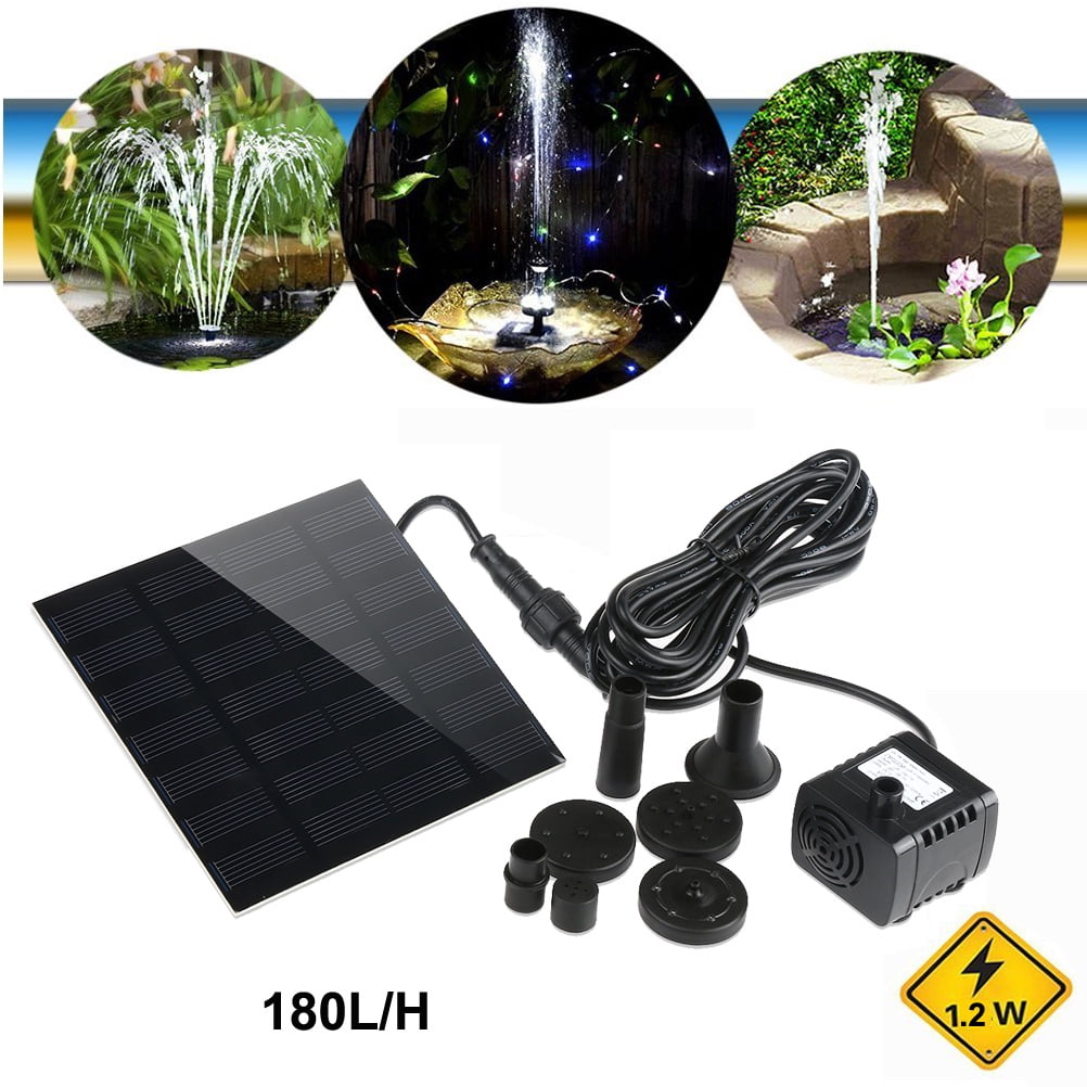 7V 1.2W Solar Power Water Pump Fountain Submersible Pump for Pool ...