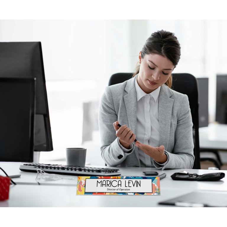 Personalised Desk Plaque Custom Office Desk Name Plate – Acrylic Base ...