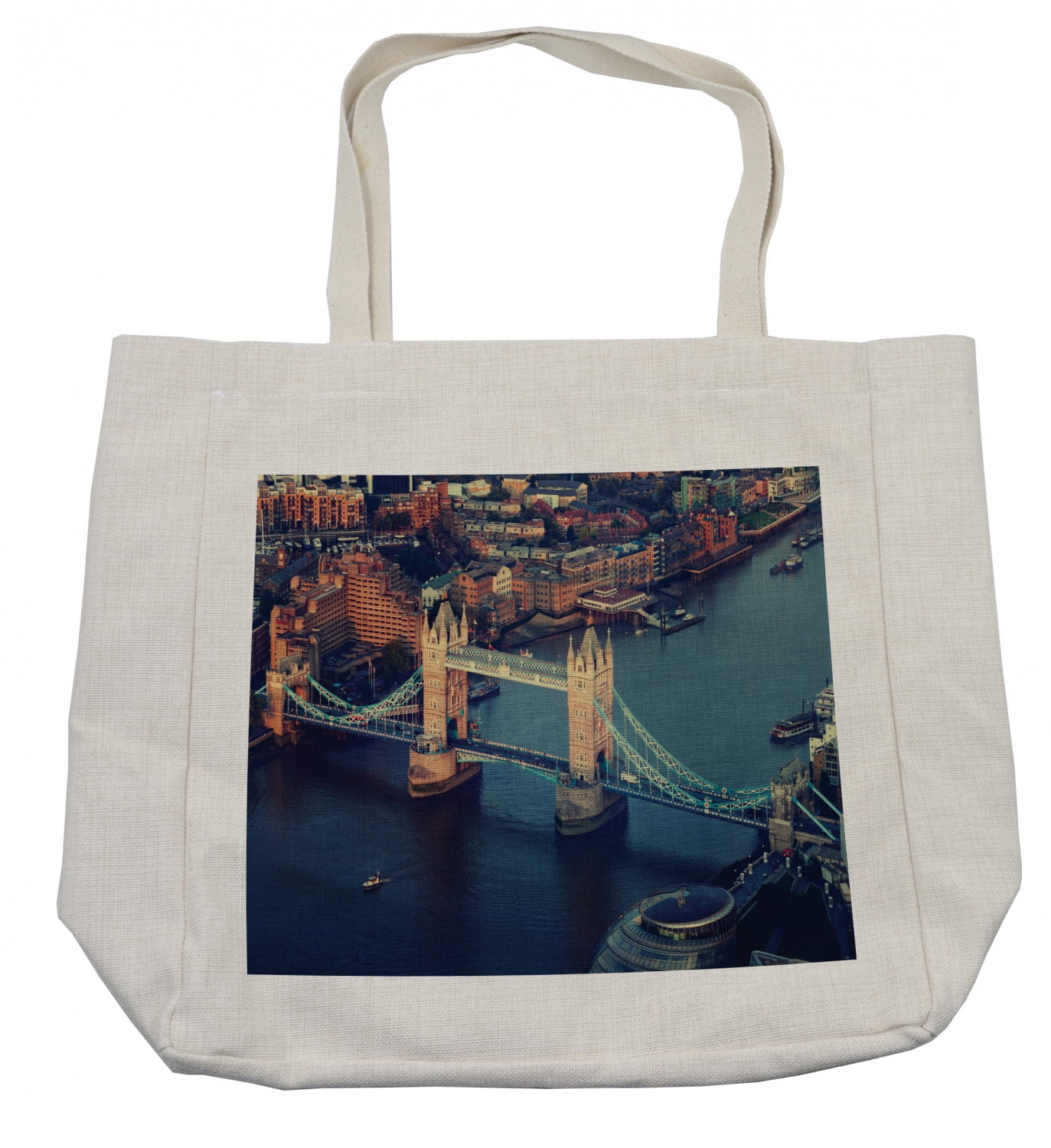 London Shopping Bag, London Aerial View with Tower Bridge at Sunset ...