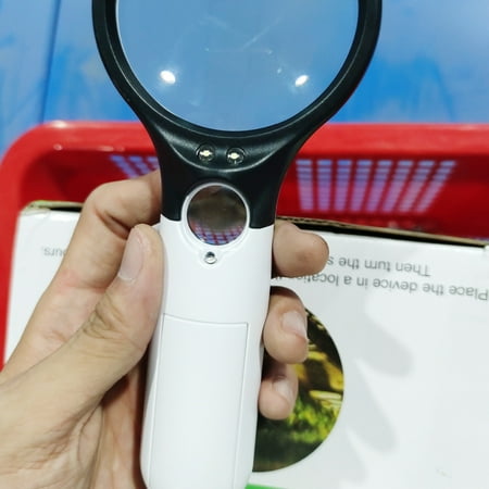 45X Handheld Magnifying Glass Portable Coin Jewelry Inspection School ...
